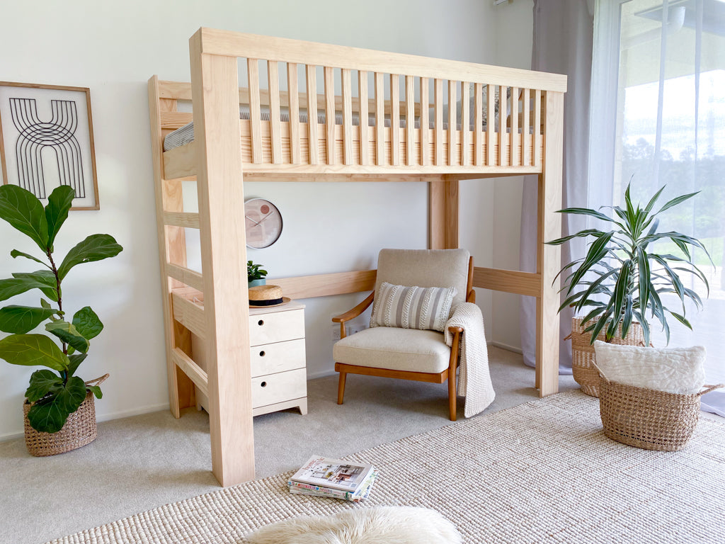 Scandi loft bed PINE – Magic of wood PTY LTD